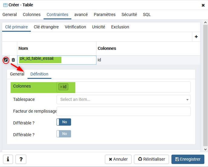 Création d'une table avec PgAdmin [Gestion d'une base et de ses objets]