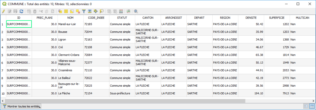 Import de données attributaires suivi d'une jointure [8- Import-Export]